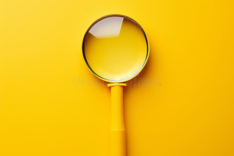 Yellow Magnifying Glass on Yellow Background, Minimal Concept Design ...