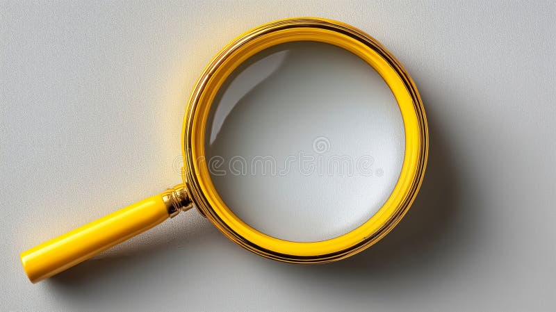 Yellow Magnifying Glass on Gray Surface Stock Illustration ...