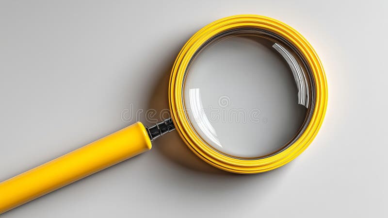 Yellow Magnifying Glass on White Background Stock Illustration ...