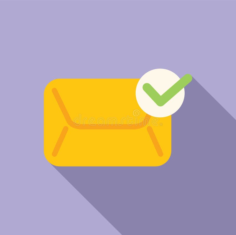 Yellow Mail Envelope with Green Check Mark Icon Showing Received ...