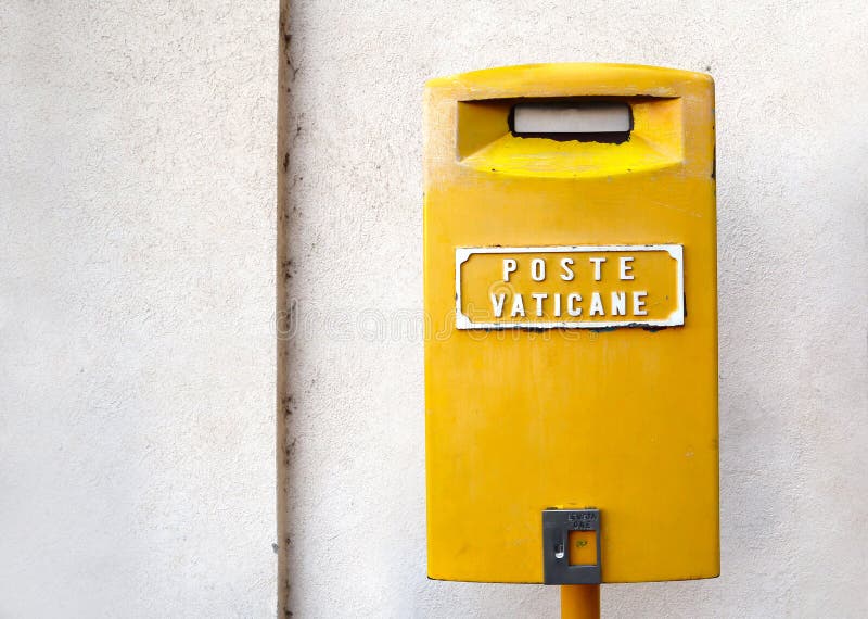 Yellow mailbox in Vatican stock photo. Image of outdoor - 364250332