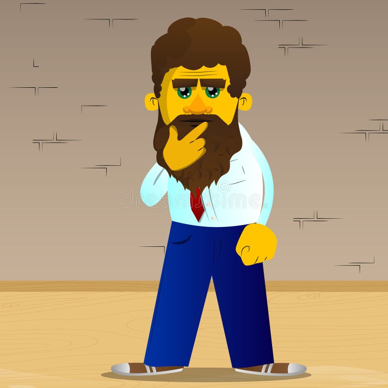 Man Thinking or Pointing To His Left Side. Stock Vector - Illustration ...