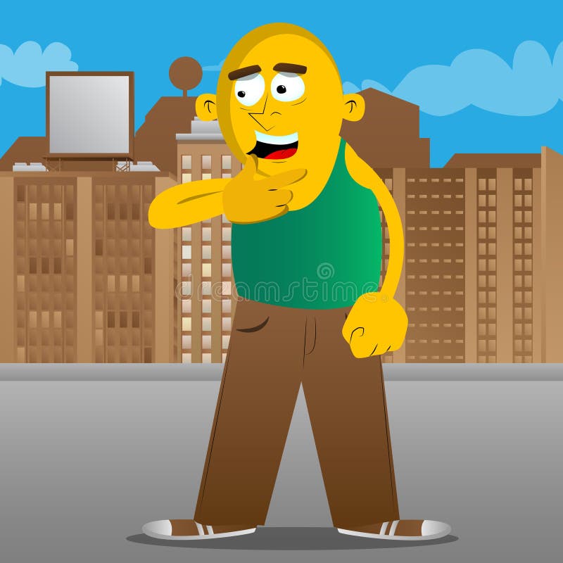 Man Thinking or Pointing To His Left Side. Stock Vector - Illustration ...