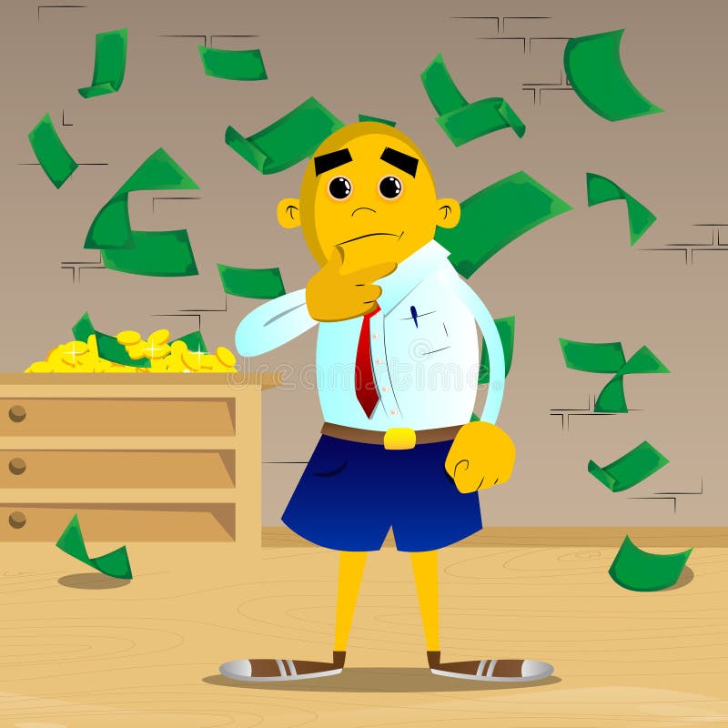 Man Thinking or Pointing To His Left Side. Stock Vector - Illustration ...