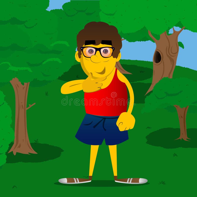 Man Thinking or Pointing To His Left Side. Stock Vector - Illustration ...