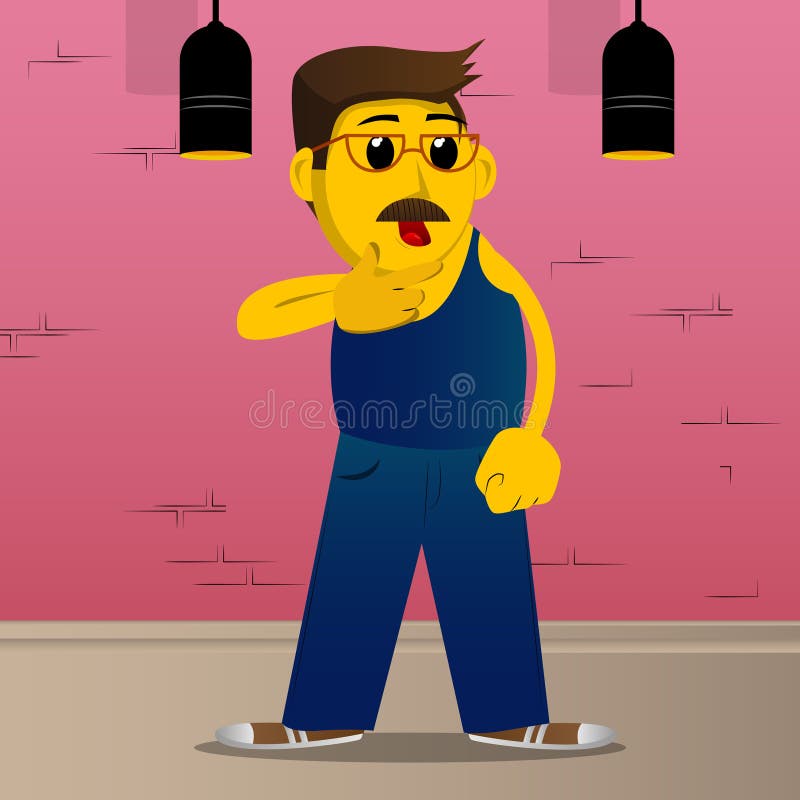Man Thinking or Pointing To His Left Side. Stock Vector - Illustration ...