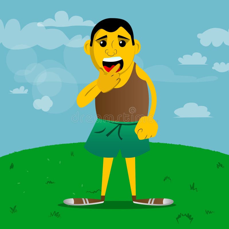 Man Thinking or Pointing To His Left Side. Stock Vector - Illustration ...