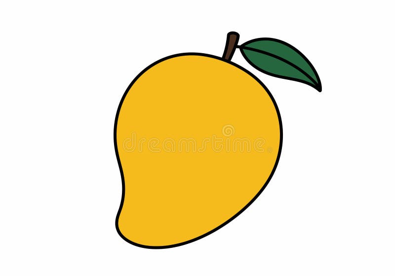 Yellow mango clipart stock vector. Illustration of juicy - 370728005