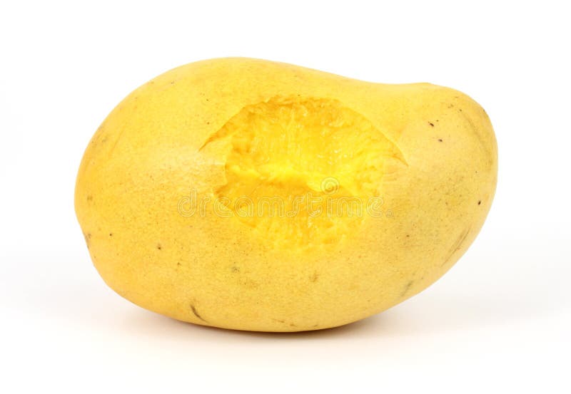 Yellow Mango that Has Been Bitten Stock Photo - Image of ripe, bitten ...