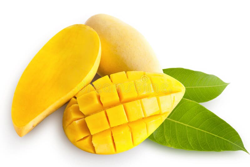 Yellow Mango Isolated on White Stock Photo - Image of gourmet, nature ...