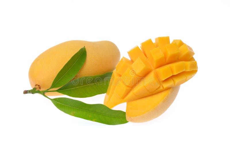 Yellow Mango Isolated on White Background Stock Image - Image of color ...