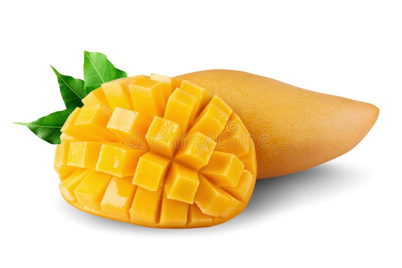 Yellow Mango Isolated on White Background Stock Image - Image of ...