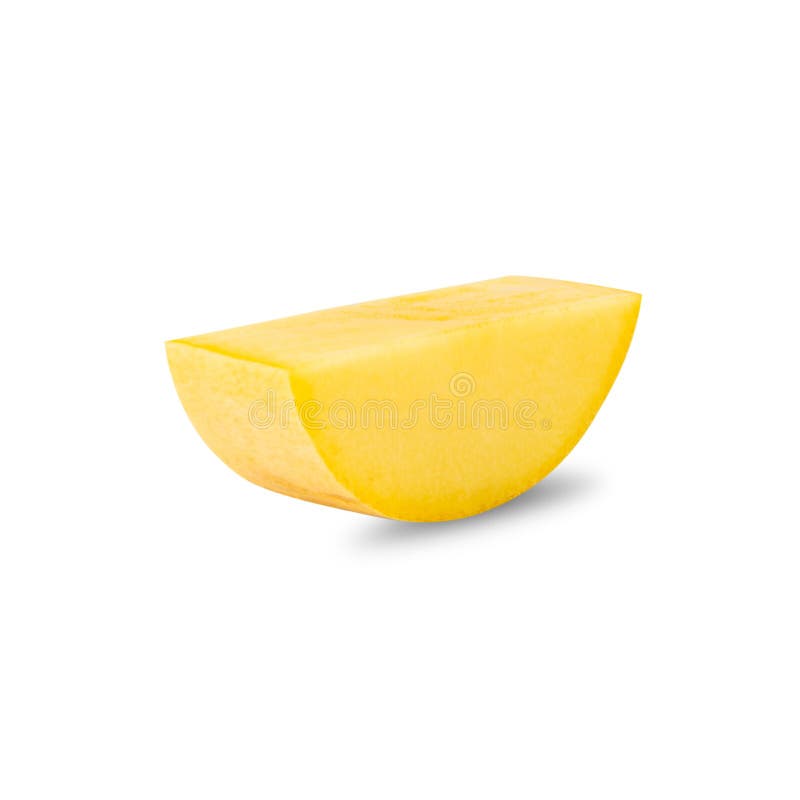 Yellow Mango Slice Isolated on White Background with Clipping Path ...