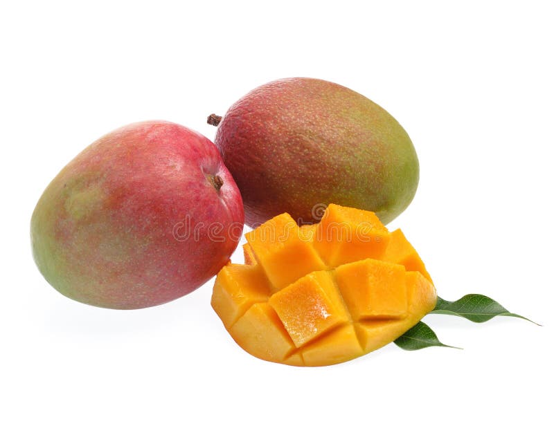 Yellow Mango on White Background Stock Photo - Image of food, nature ...