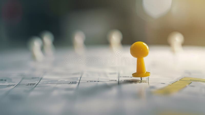 The Yellow Map Pin.AI Generated Image Stock Photo - Image of chart ...