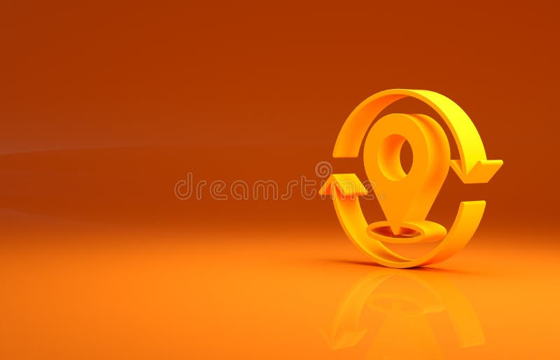 Yellow Map Pin Icon Isolated on Orange Background. Navigation, Pointer ...