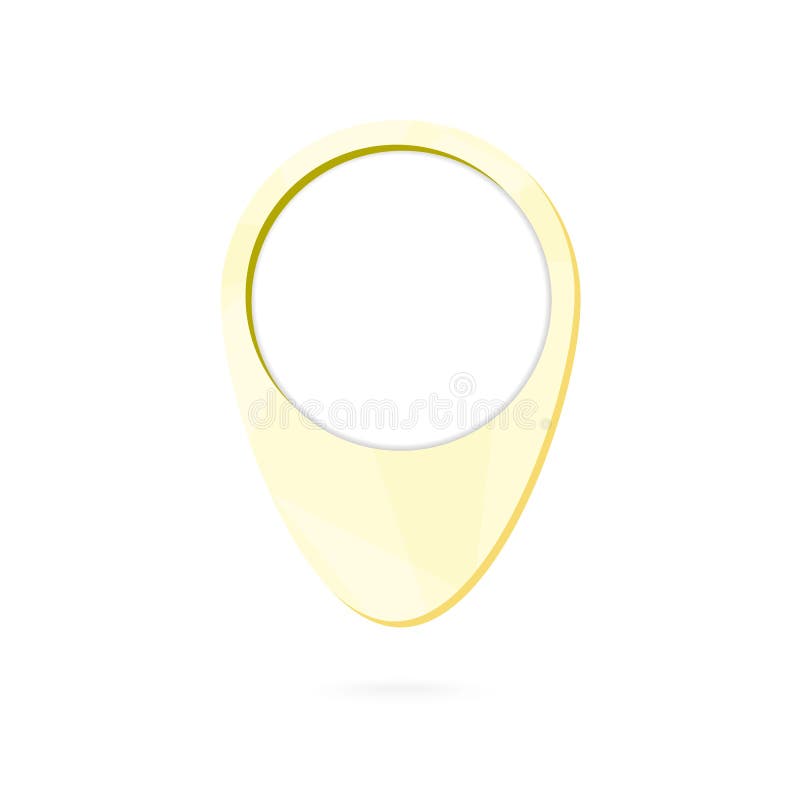 Yellow Map Point Symbol. Map Marker with Shadow Stock Vector ...