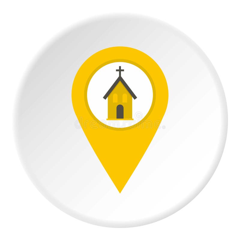 Map pointer church stock vector. Illustration of location - 92343079