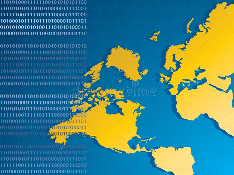 Yellow map of the world stock illustration. Illustration of digital ...