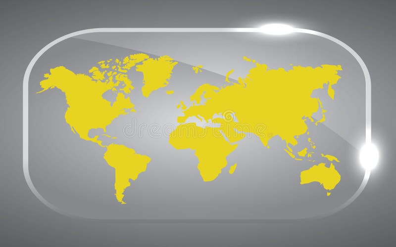 Yellow Map of the world stock vector. Illustration of communication ...