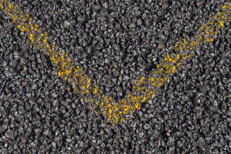Yellow Mark on Asphalt, Texture and Background Stock Photo - Image of ...
