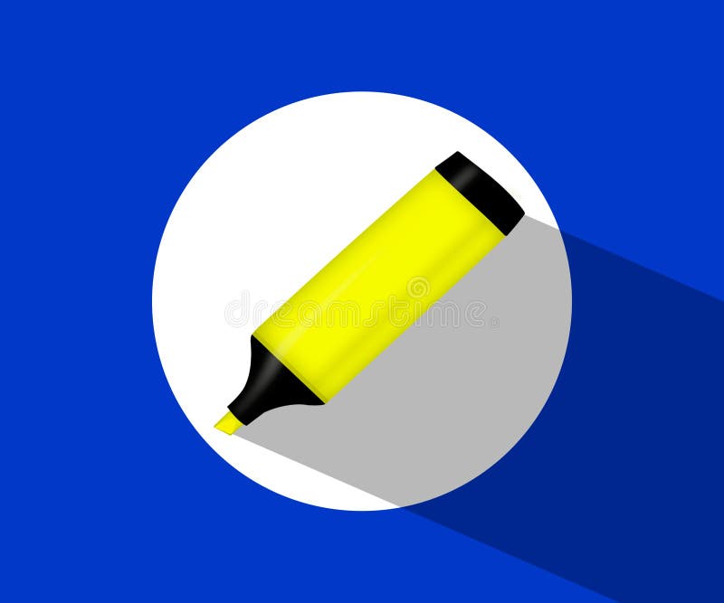 The Yellow Marker . Icon with a Yellow Marker Stock Illustration ...