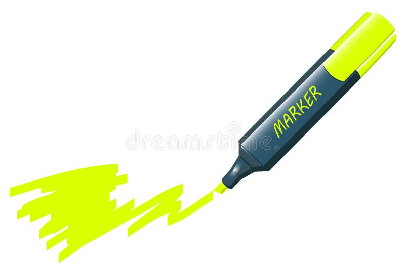 Yellow marker stock illustration. Illustration of office - 48187531