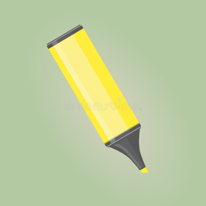 A yellow marker stock vector. Illustration of highlighter - 94905509