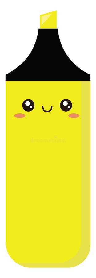 Yellow Marker Hand Drawn Square Frame Realistic Style Stock Vector ...