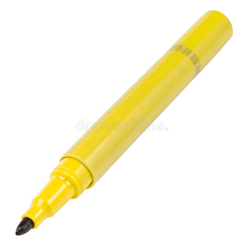 Yellow Marker Isolated on White Background Stock Illustration ...
