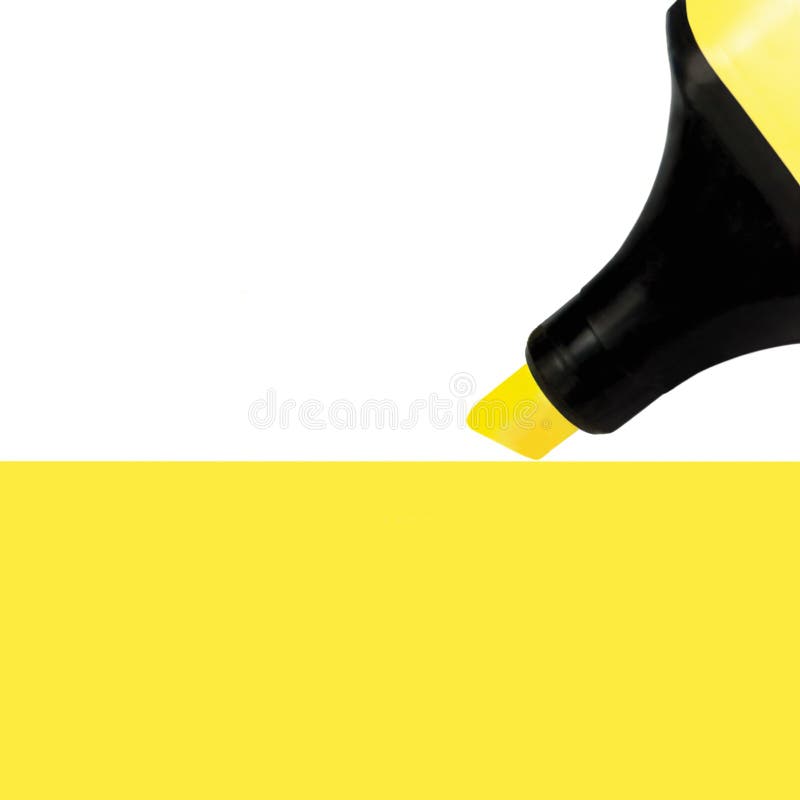 Yellow Marker Painting Background, Isolated Macro Stock Photo - Image ...