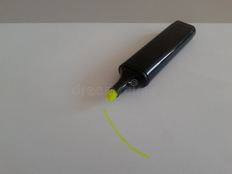 Yellow marker stock photo. Image of marker, marking, paper - 42781294