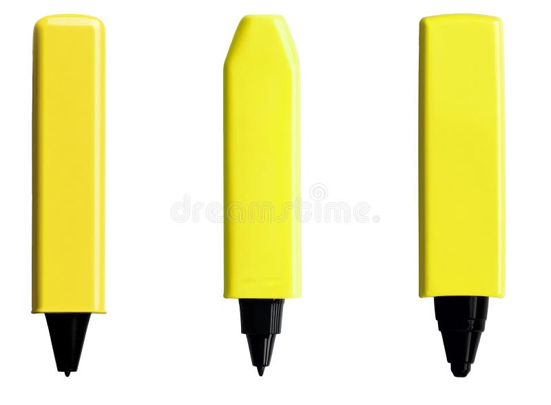 Yellow Markers Set Isolated on White Background Stock Illustration ...