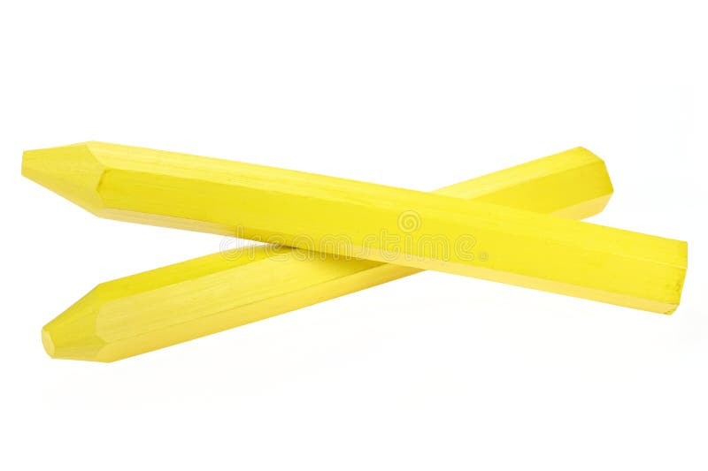 Yellow marking crayon stock image. Image of school, roadworks - 199499151