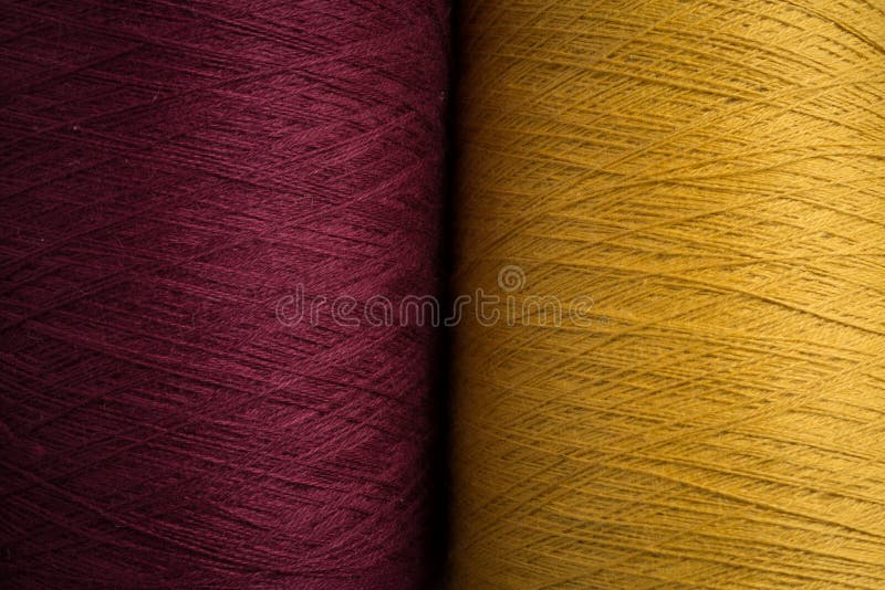Yellow and Maroon Sewing Thread Swatch Stock Image - Image of shot ...