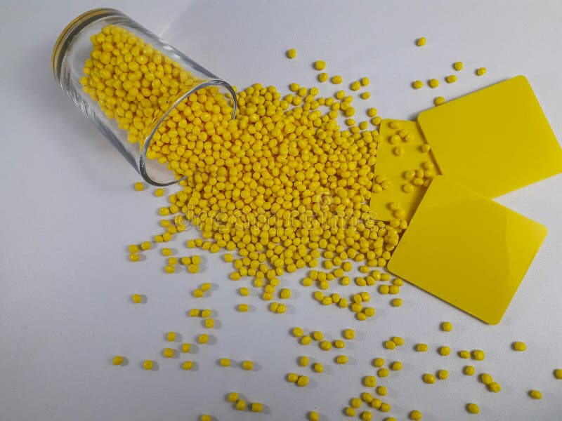 Yellow masterbatch granule stock photo. Image of masterbatch - 320713638