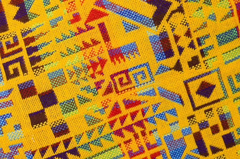 Yellow Mayan Pattern stock photo. Image of line, clothes - 7481320
