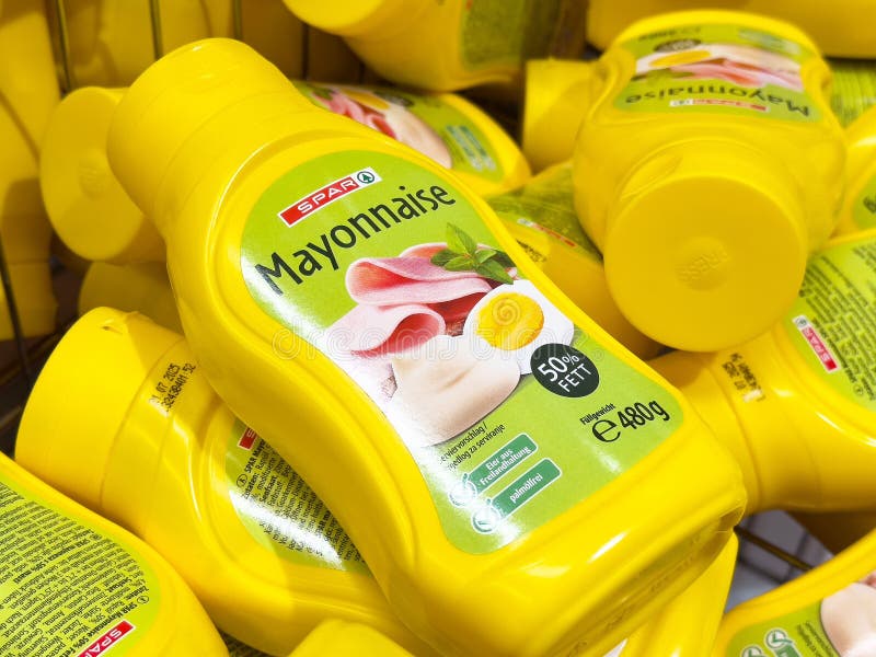 Yellow Mayonnaise Bottles with Ham Image and Nutritional Label ...