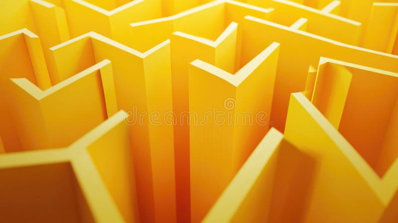 A Yellow Maze Made of Triangles Stock Illustration - Illustration of ...