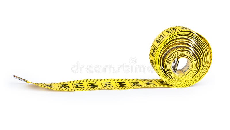 Yellow Measure Tape. Isolated Over White Stock Photo - Image of object ...