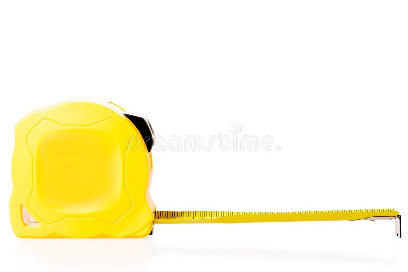 The Yellow Measuring Tape Isolated Stock Image - Image of industry ...