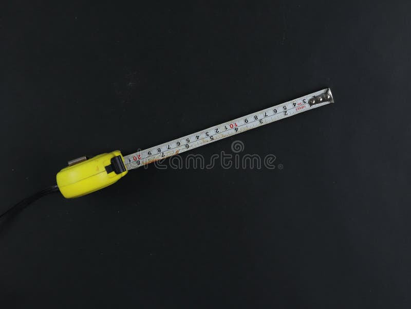 Yellow Measuring Tape Isolated Cut Out on Black Background Stock Image ...