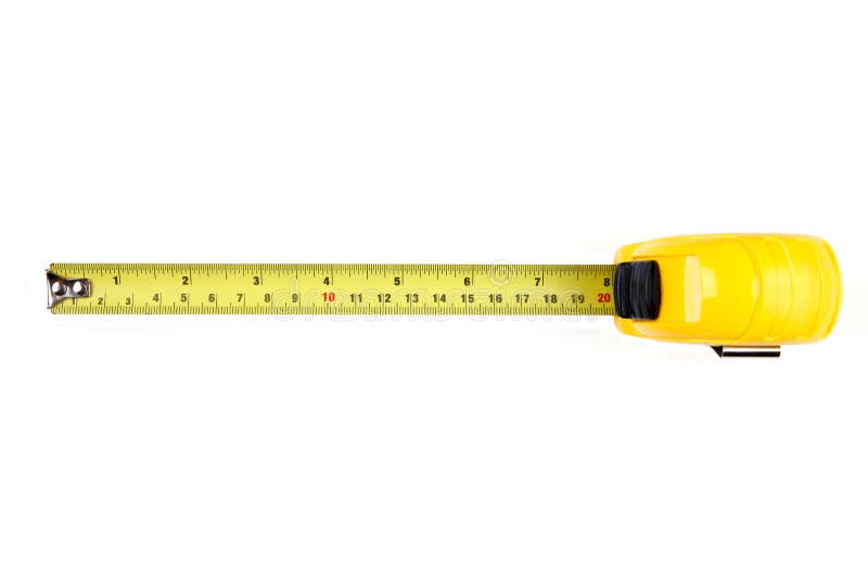 Yellow Measuring Tape Isolated on White Background, Top View. 8 in ...