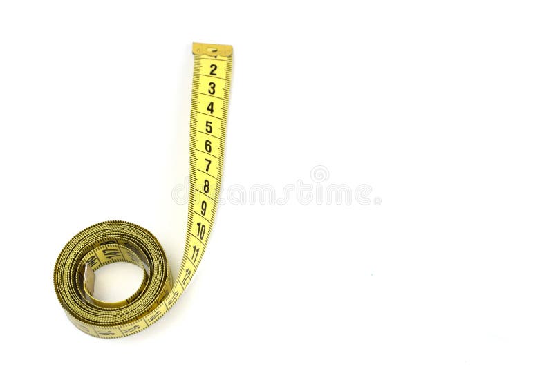 Yellow Measuring Tape Twisted, Isolated on a White Background Stock ...