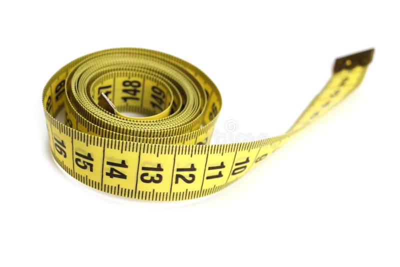 Yellow Measuring Tape Twisted, Isolated on a White Background Stock ...