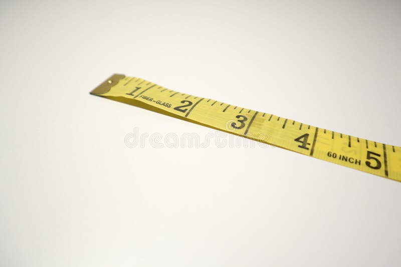 Yellow Measuring Tape on White Background, Inches Stock Photo - Image ...