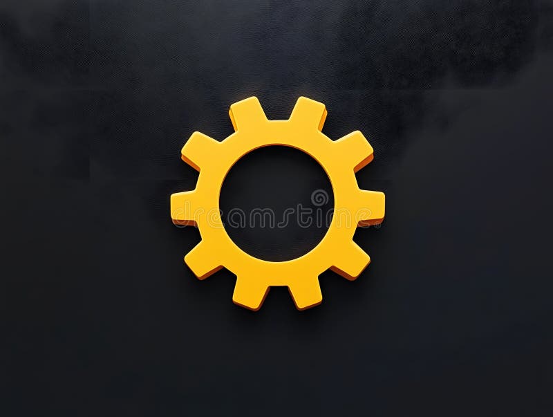 Yellow Mechanical Gear Technology Engineering Icon Logo Stock ...