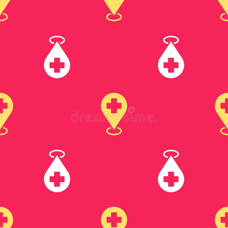 Hospital Icon, Black Isolated Icon with Medical Cross and Person in Bed ...