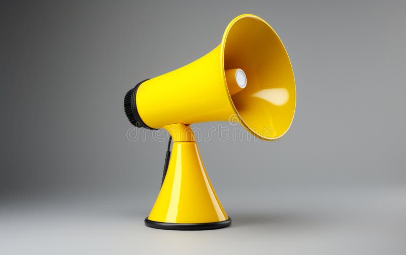 Yellow Megaphone Amplifying Stock Image - Image of crowd, whirl: 344635077