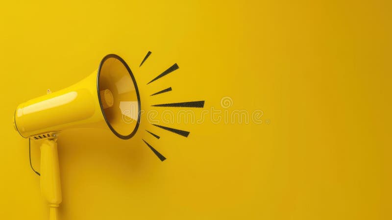 The Yellow Megaphone Announcement. AI Generated Stock Illustration ...